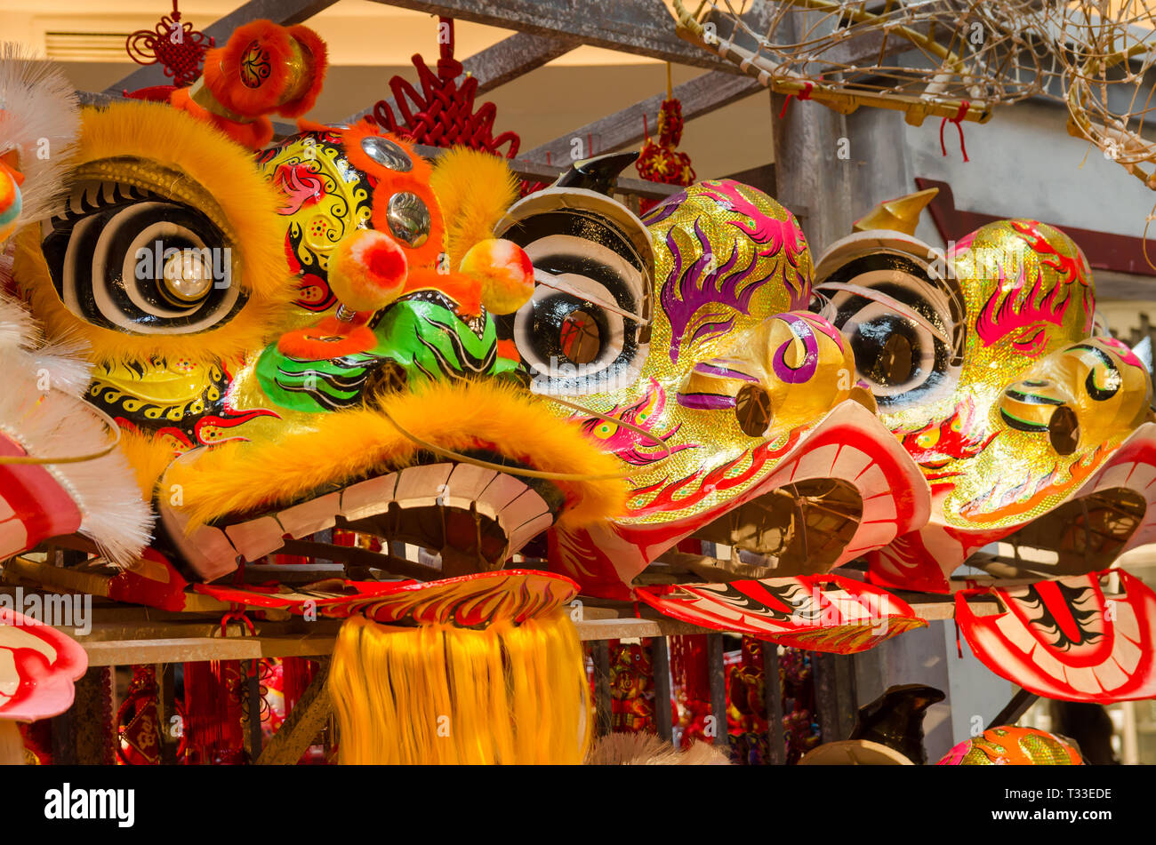 Chinese lion dance head prosperity hi-res stock photography and images ...