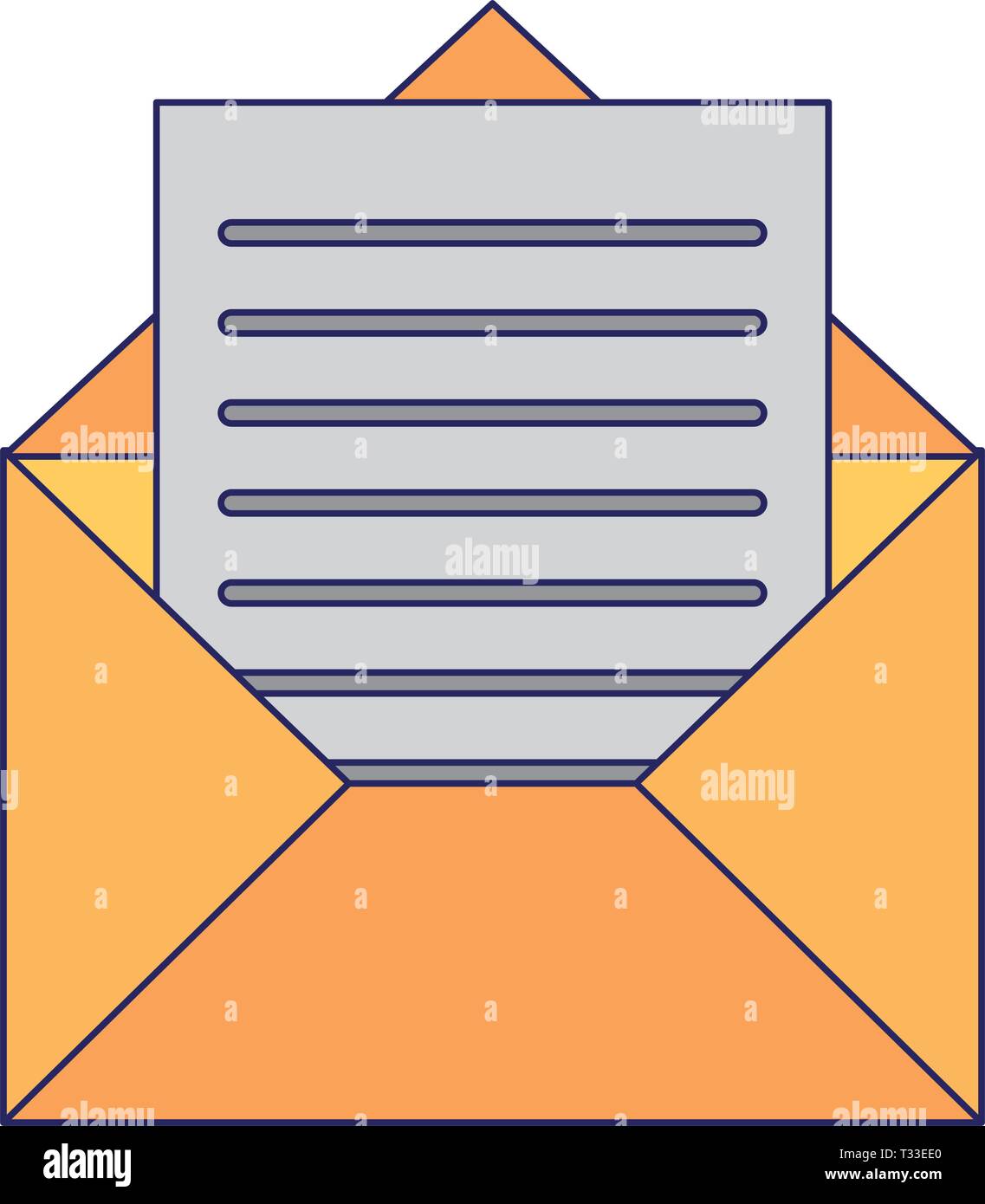 Envelope with letter symbol blue lines Stock Vector Image & Art - Alamy