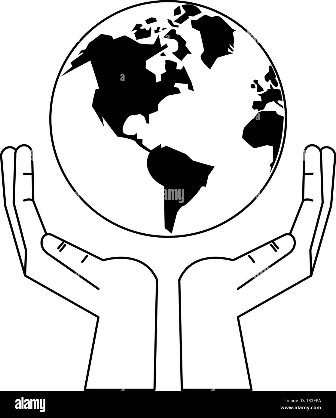 World in human hands symbol Stock Vector Image & Art - Alamy