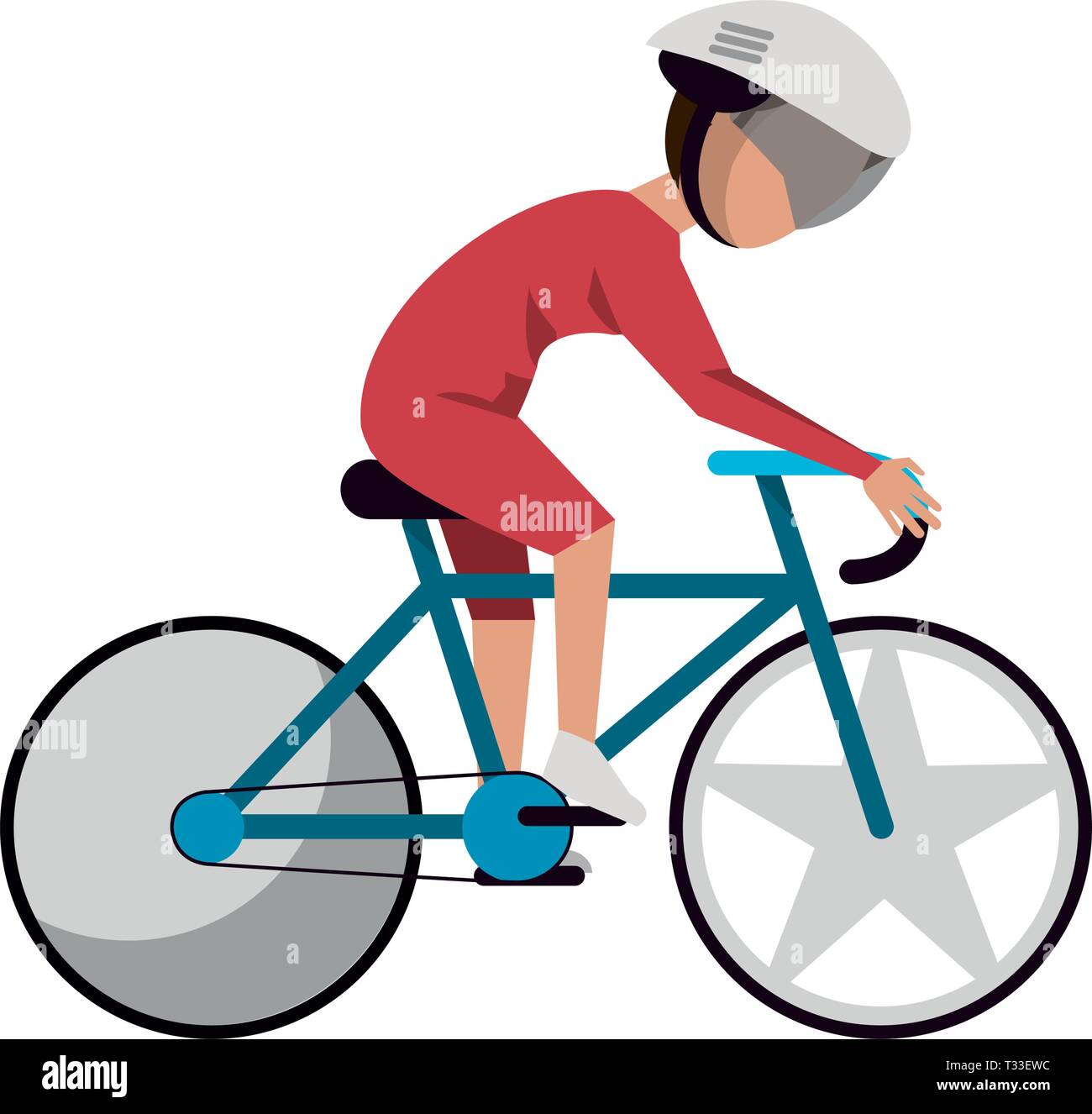cyclist on bike avatar isolated Stock Vector Image & Art - Alamy