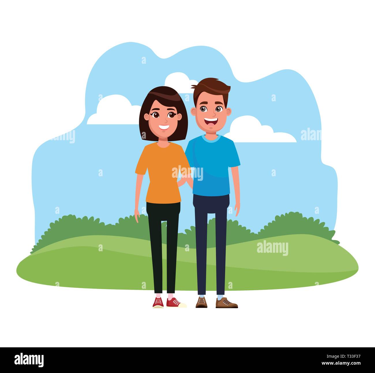 Young couple cartoon Stock Vector Image & Art - Alamy