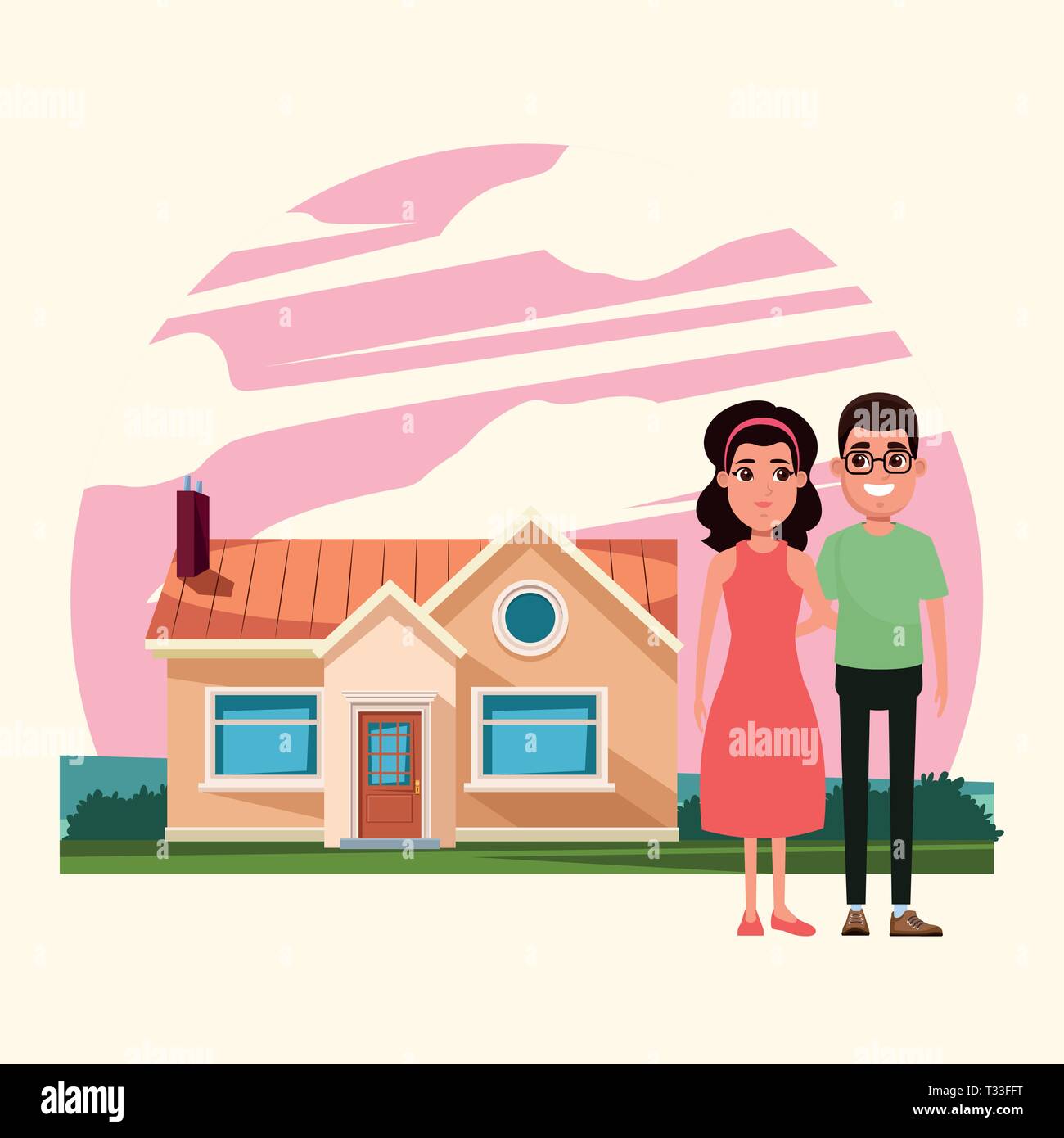 Family outdoors from home cartoon Stock Vector Image & Art - Alamy