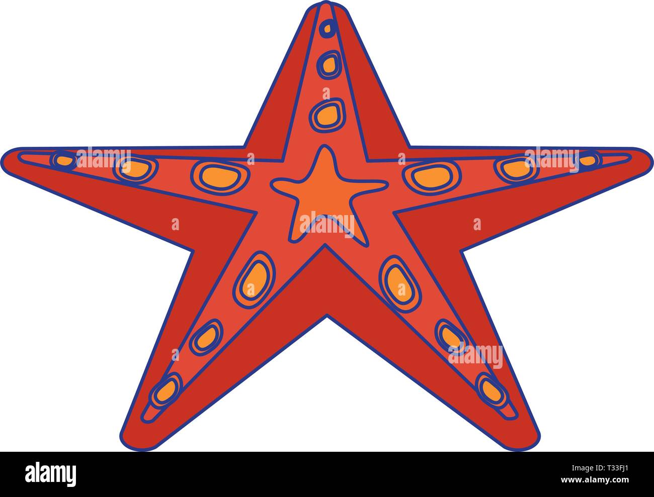 Sea star cartoon isolated blue lines Stock Vector Image & Art - Alamy