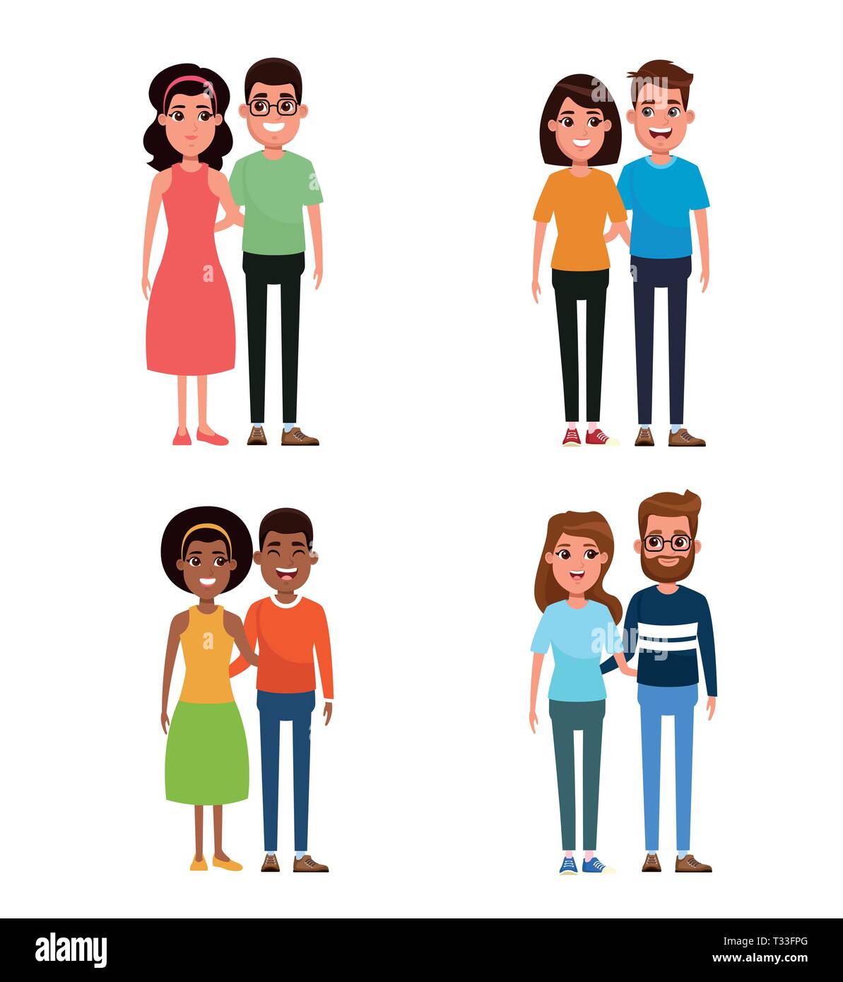 young couples cartoon Stock Vector Image & Art - Alamy