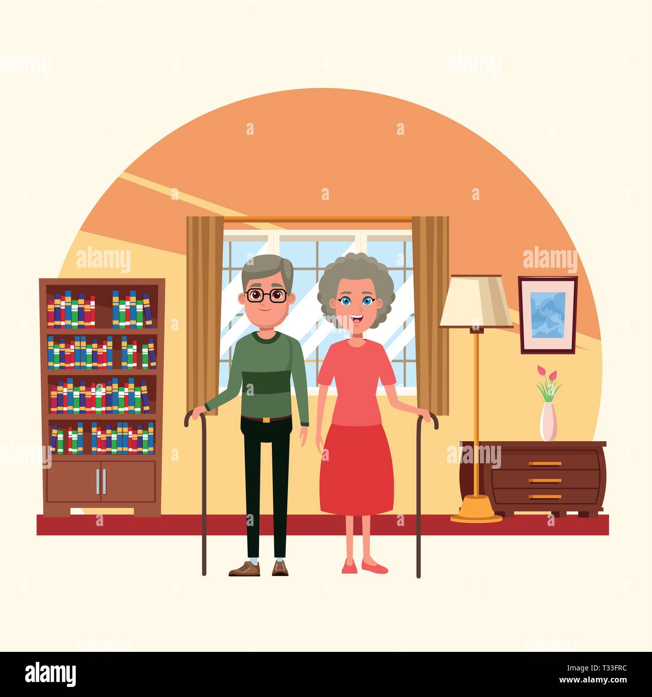 Family inside home scenery cartoons Stock Vector Image & Art - Alamy