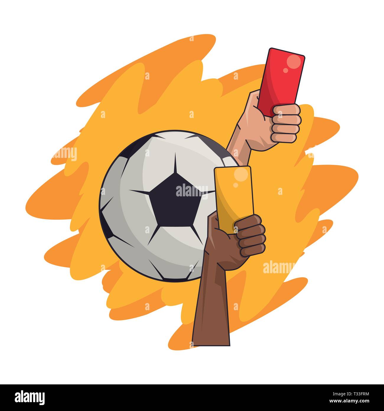 Red yellow soccer card cartoon Cut Out Stock Images & Pictures - Alamy