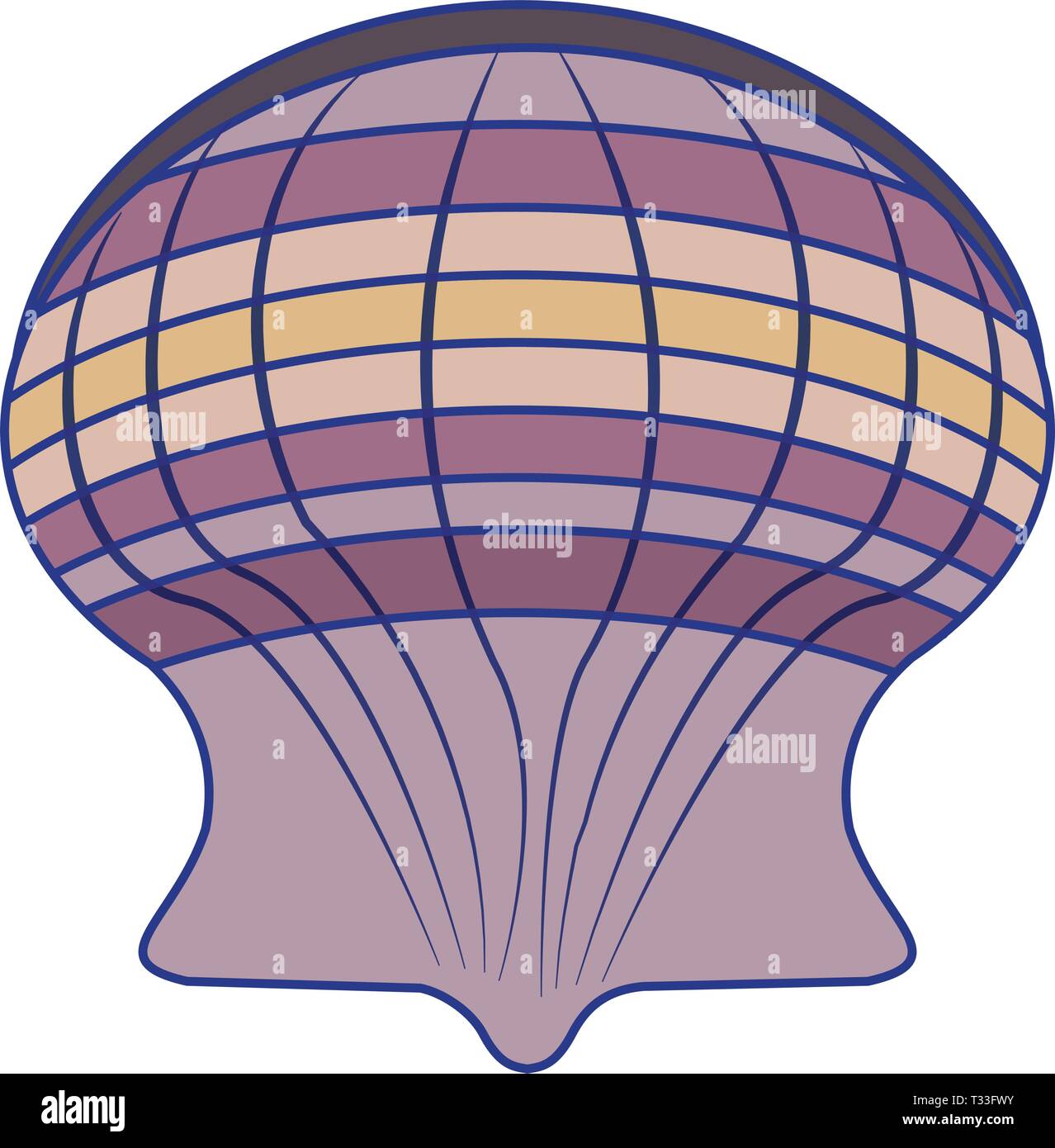 Sea shell symbol cartoon blue lines Stock Vector Image & Art - Alamy