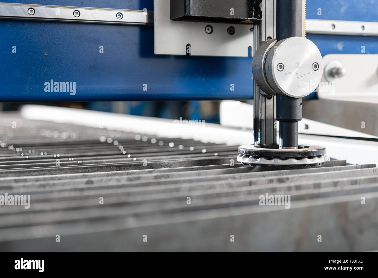 Industrial plasma machine cut of metal plate. New CNC Laser Plasma ...