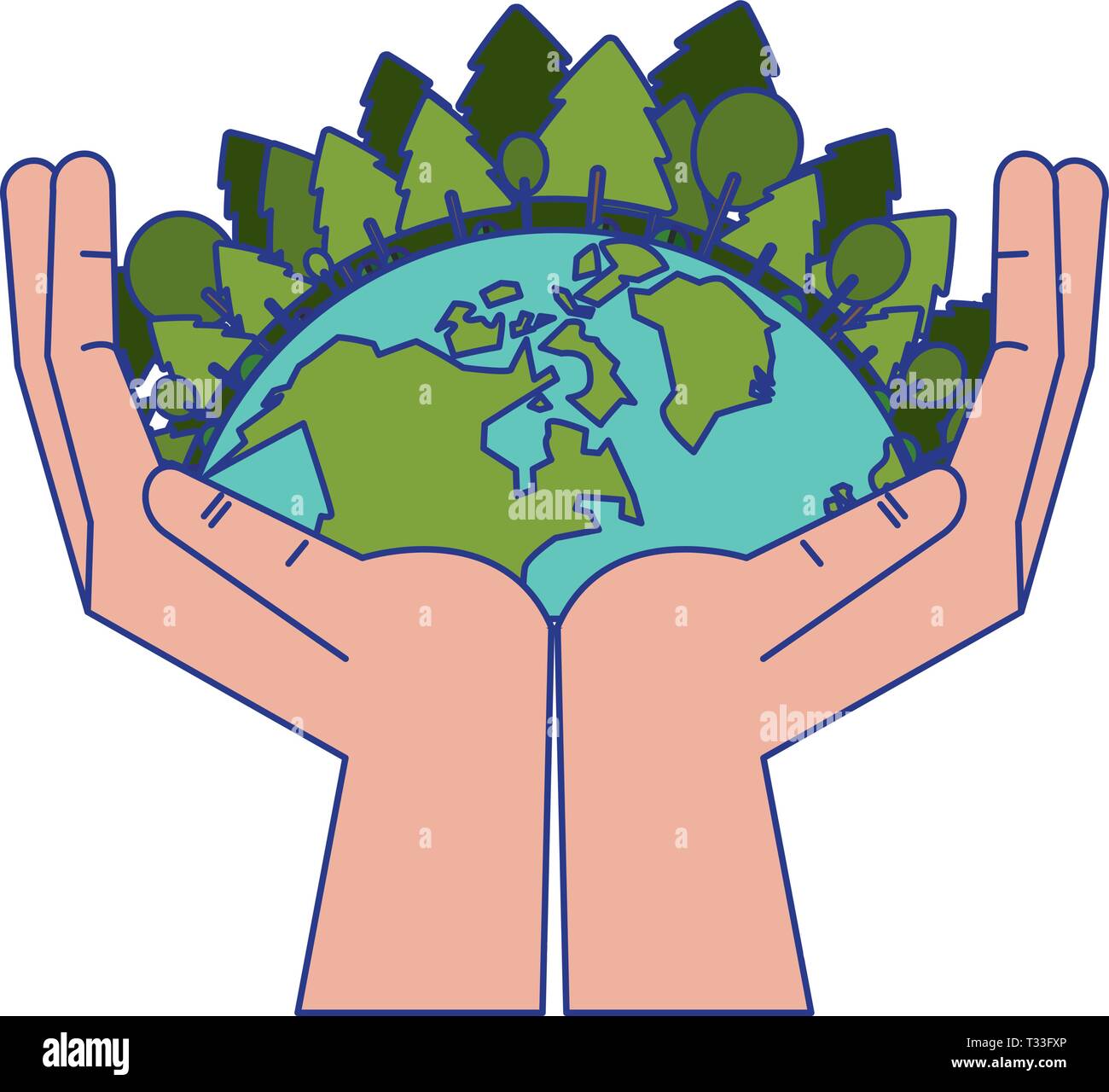 save world symbol blue lines Stock Vector Image & Art - Alamy