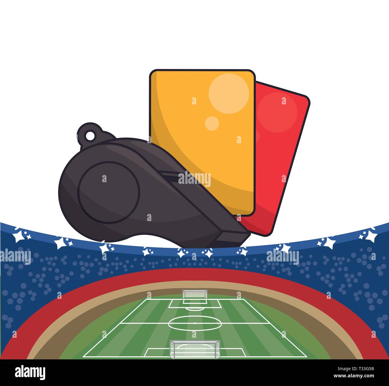 Red yellow soccer card cartoon Stock Vector Images - Alamy