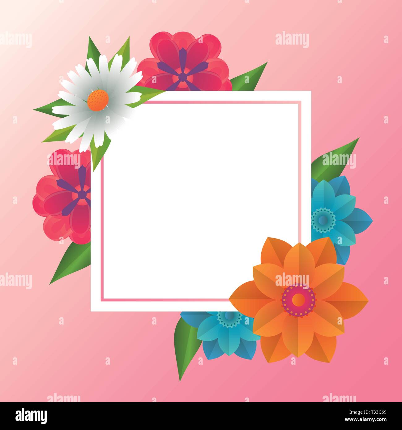 Floral frame blank card Stock Vector Image & Art - Alamy
