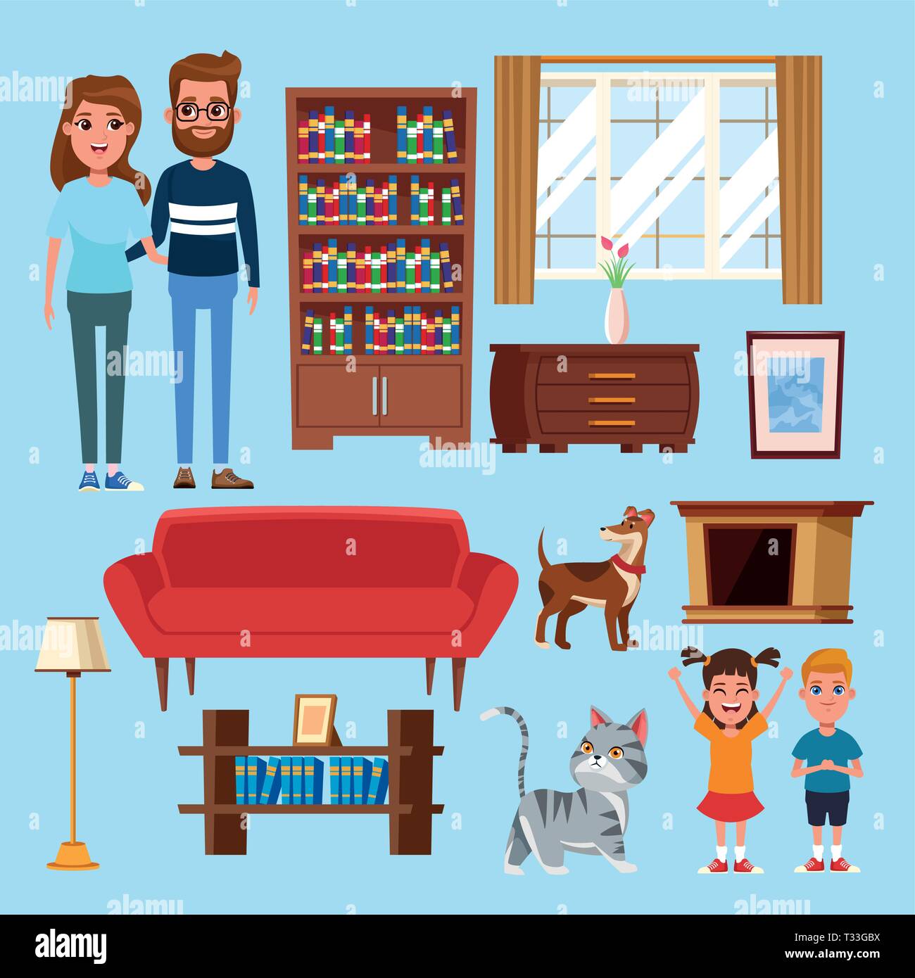 Family and home cartoons Stock Vector Image & Art - Alamy