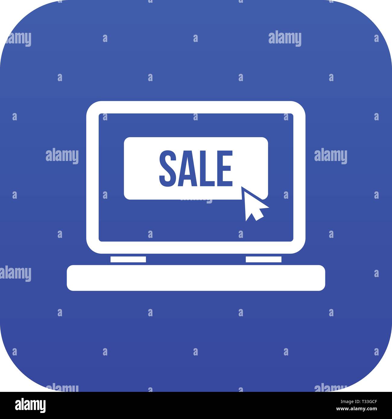 Button sale on laptop icon digital blue for any design isolated on ...