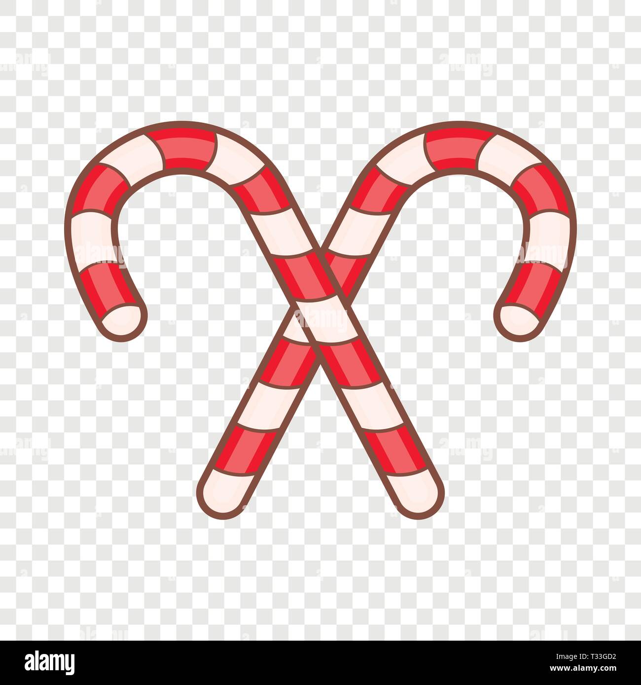 Candy canes for Christmas in cartoon style isolated on background for ...