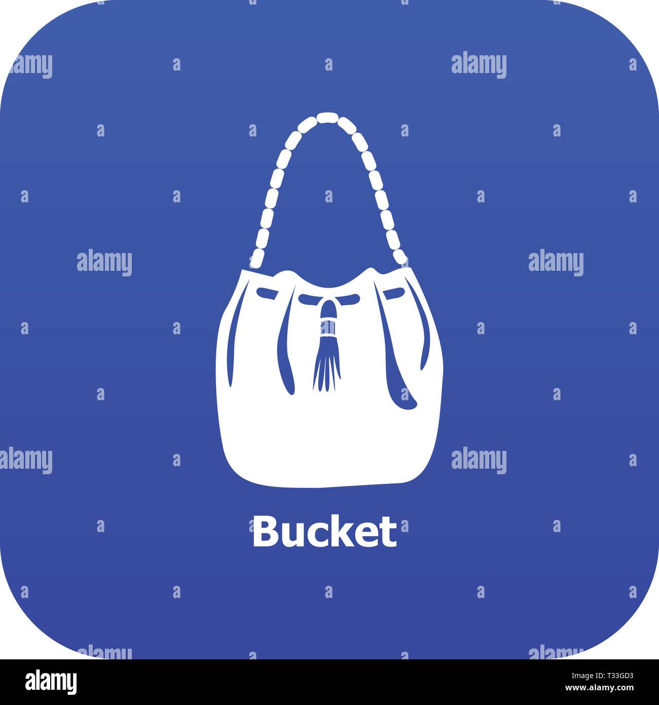 Bucket bag icon blue vector isolated on white background Stock Vector ...