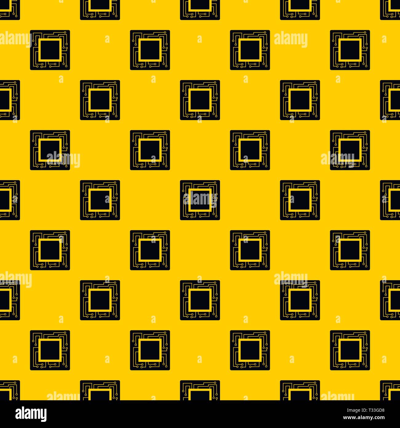 Microchip pattern seamless vector repeat geometric yellow for any ...
