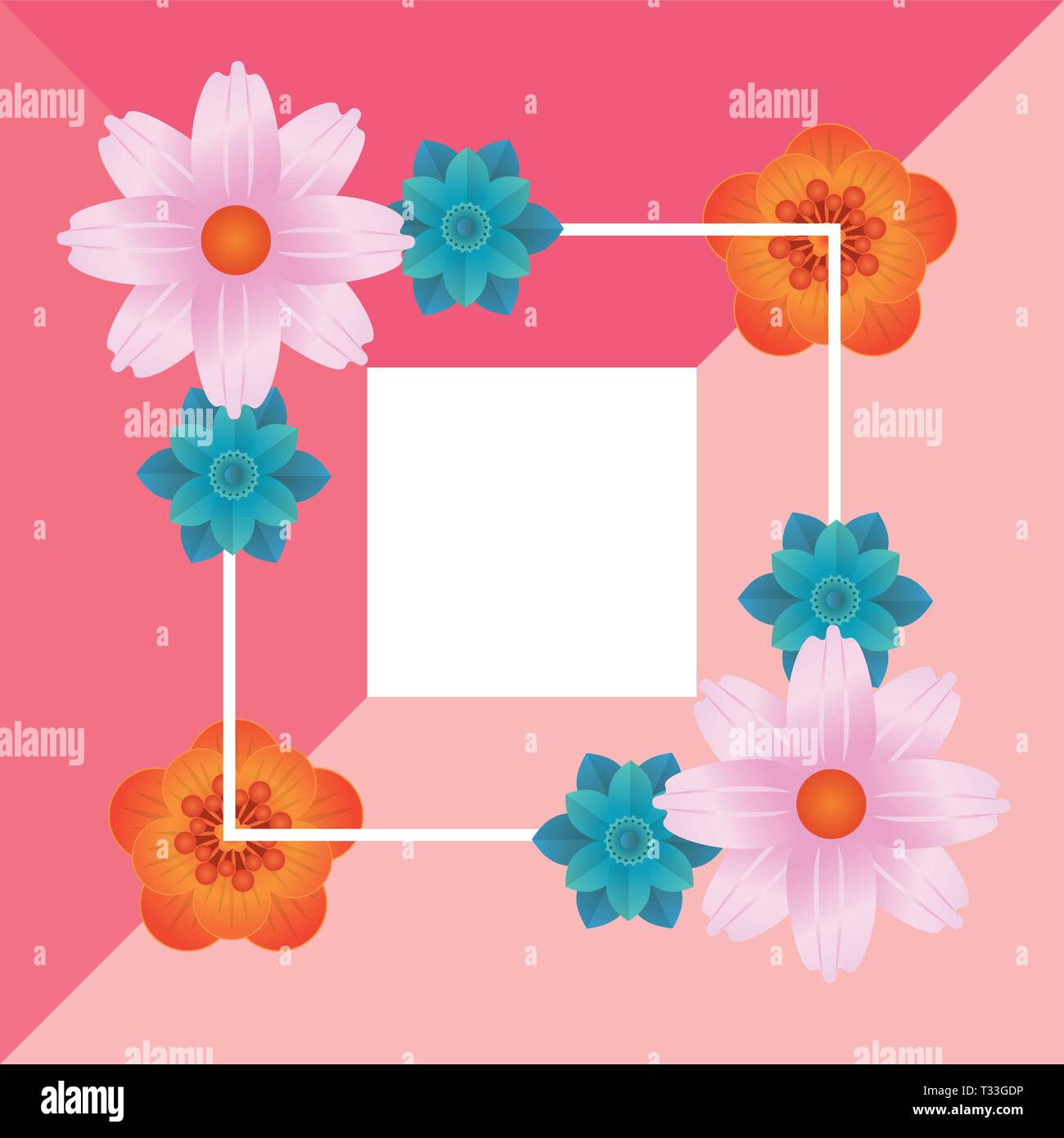 Floral frame blank card Stock Vector Image & Art - Alamy