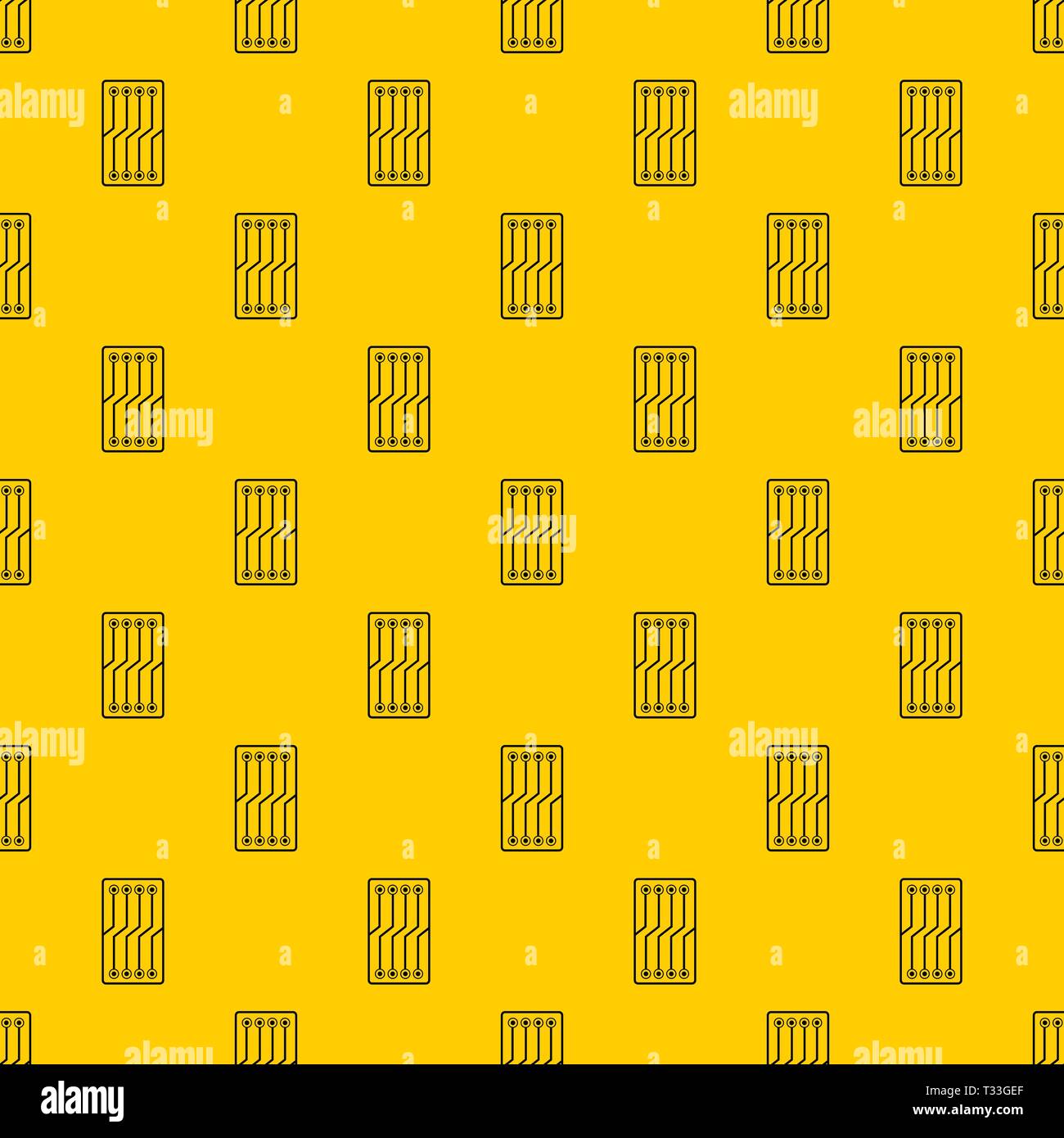 Circuit board pattern seamless vector repeat geometric yellow for any ...
