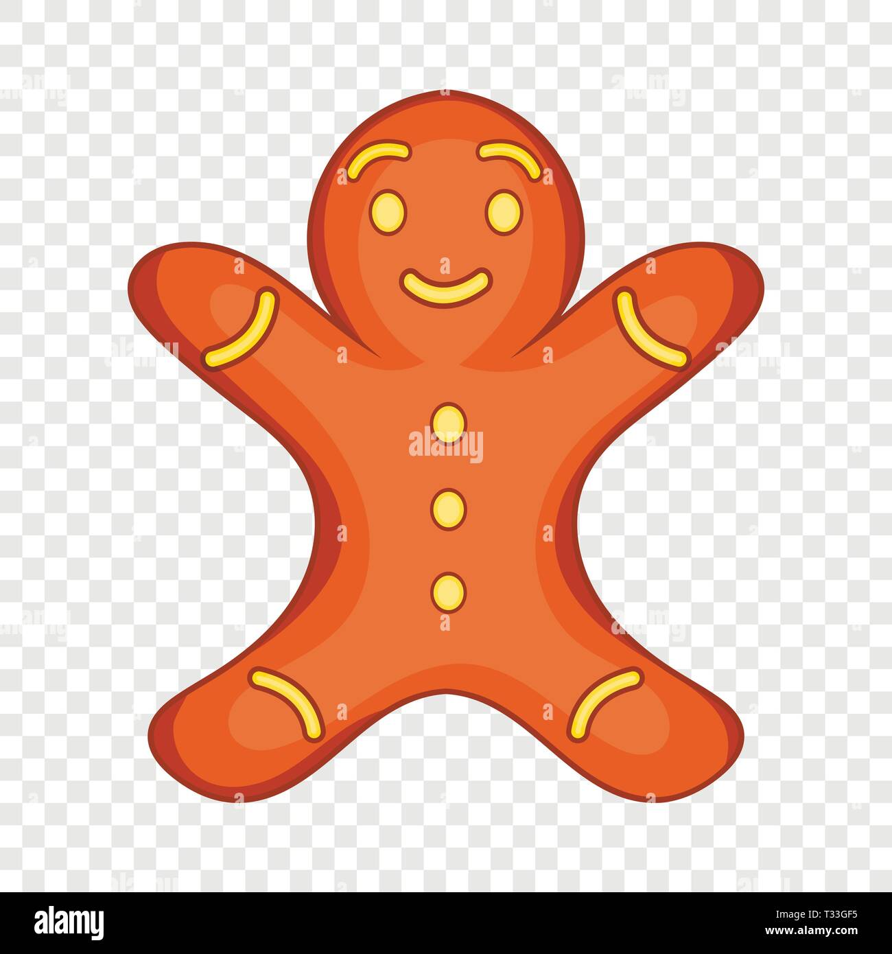 Gingerbread man cookie in cartoon style isolated on background for any ...