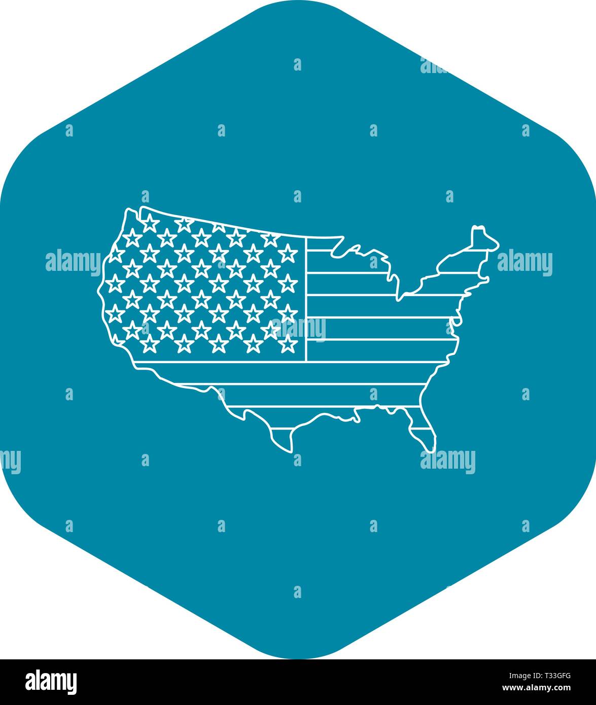 American map icon. Outline illustration of american map vector icon for ...