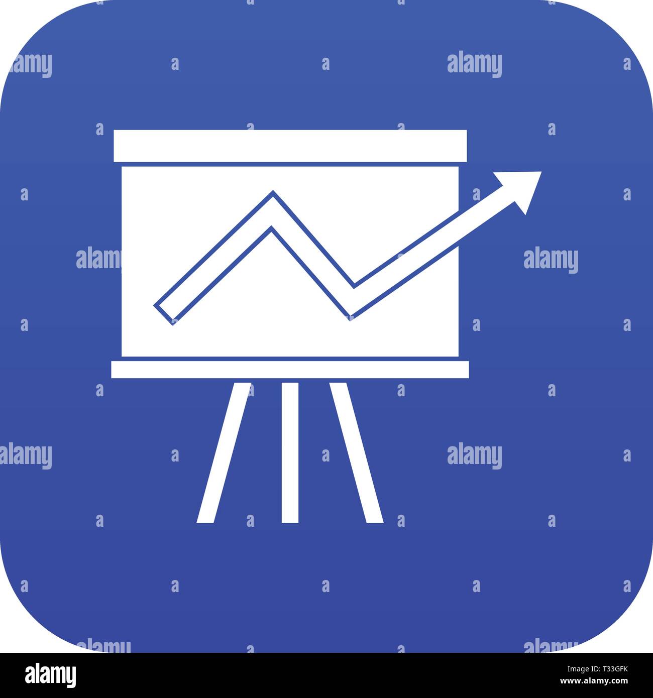 Flip chart with statistics icon digital blue for any design isolated on ...