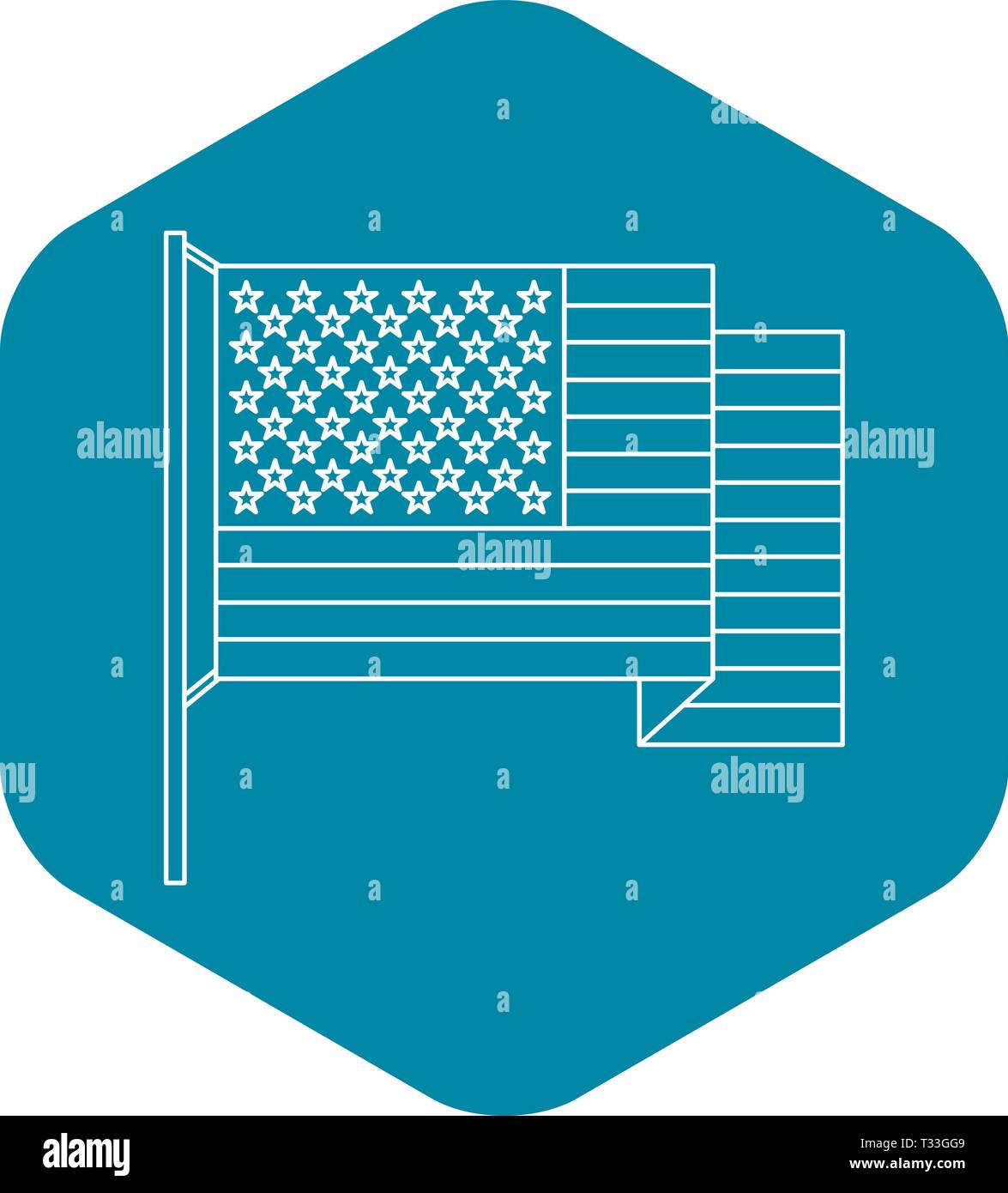 American flag icon. Outline illustration of american flag vector icon ...