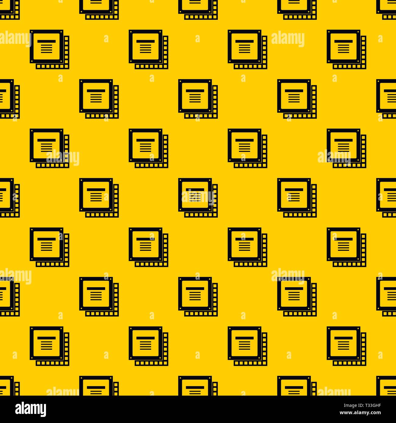 Computer CPU processor chip pattern seamless vector repeat geometric yellow for any design Stock ...