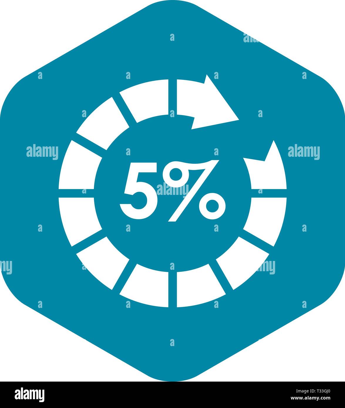Sign 5 load icon in simple style isolated on white background. Loading ...