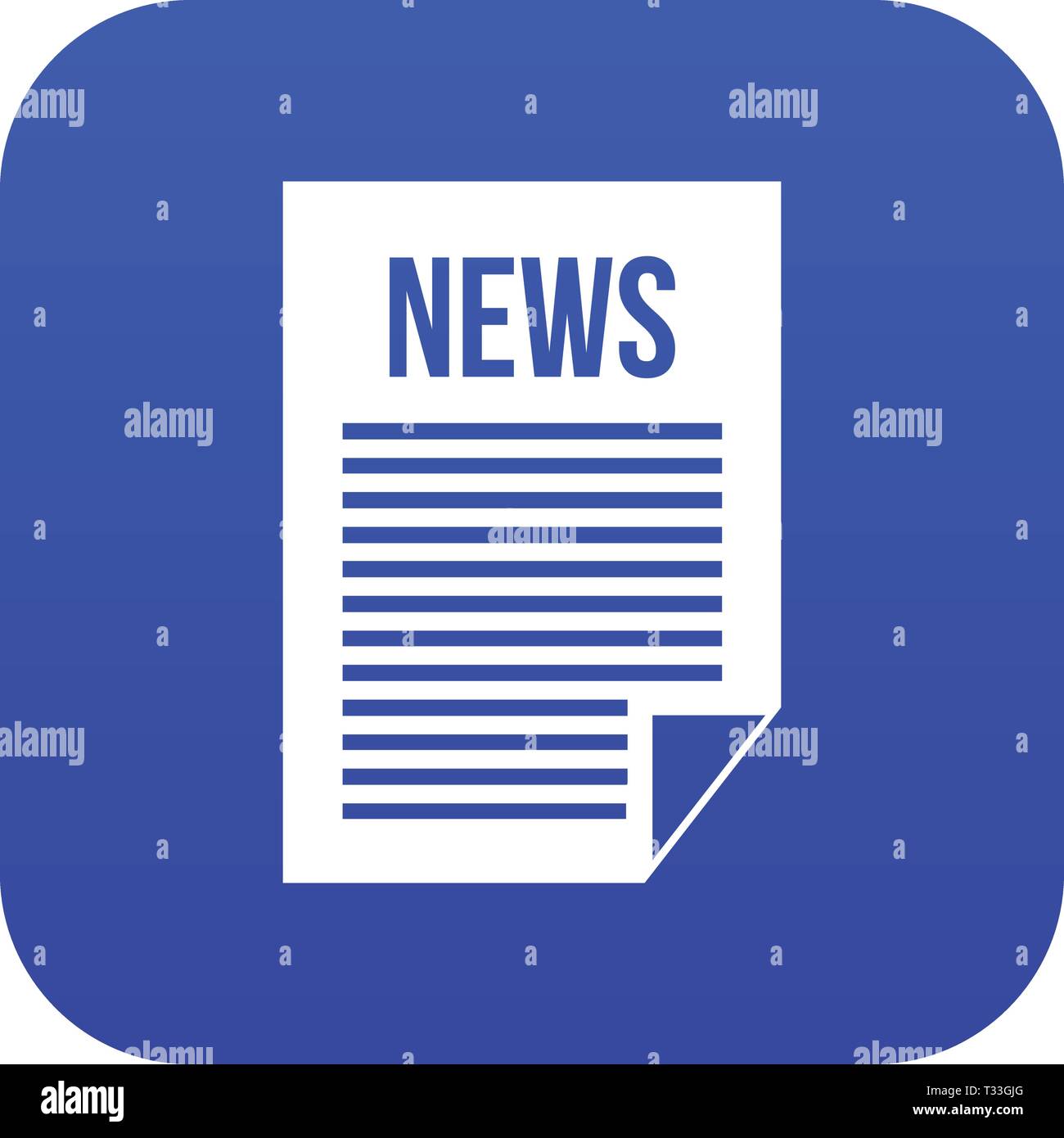 News newspaper icon digital blue for any design isolated on white ...