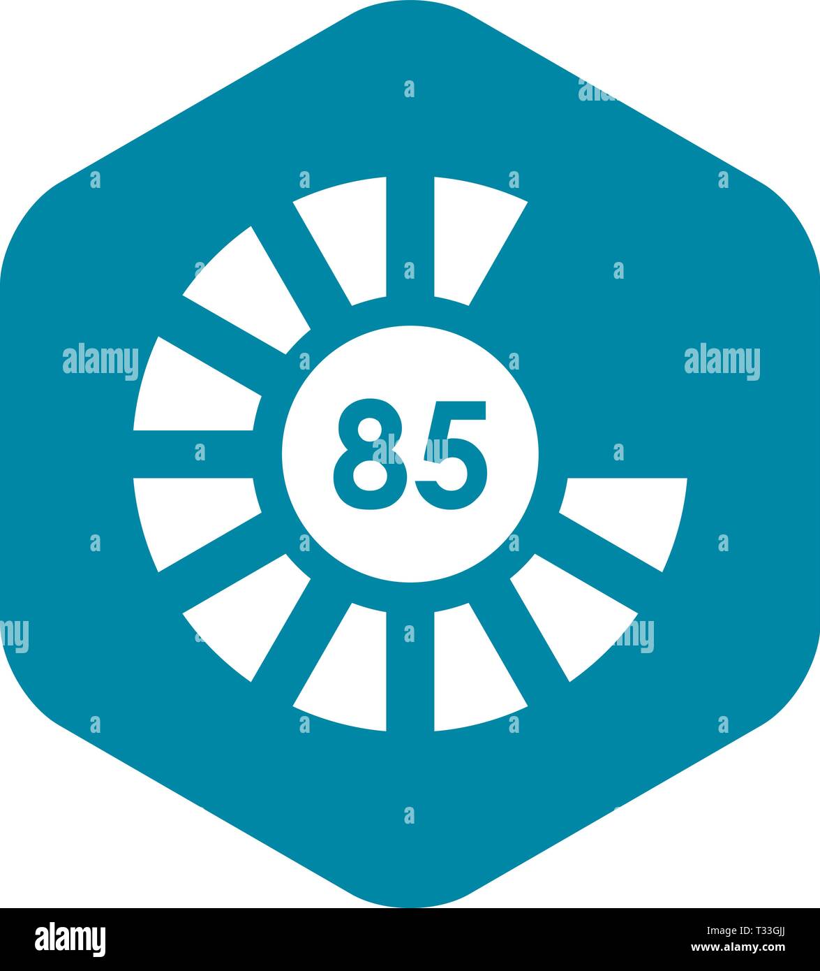 Sign 85 load icon in simple style isolated on white background. Loading ...