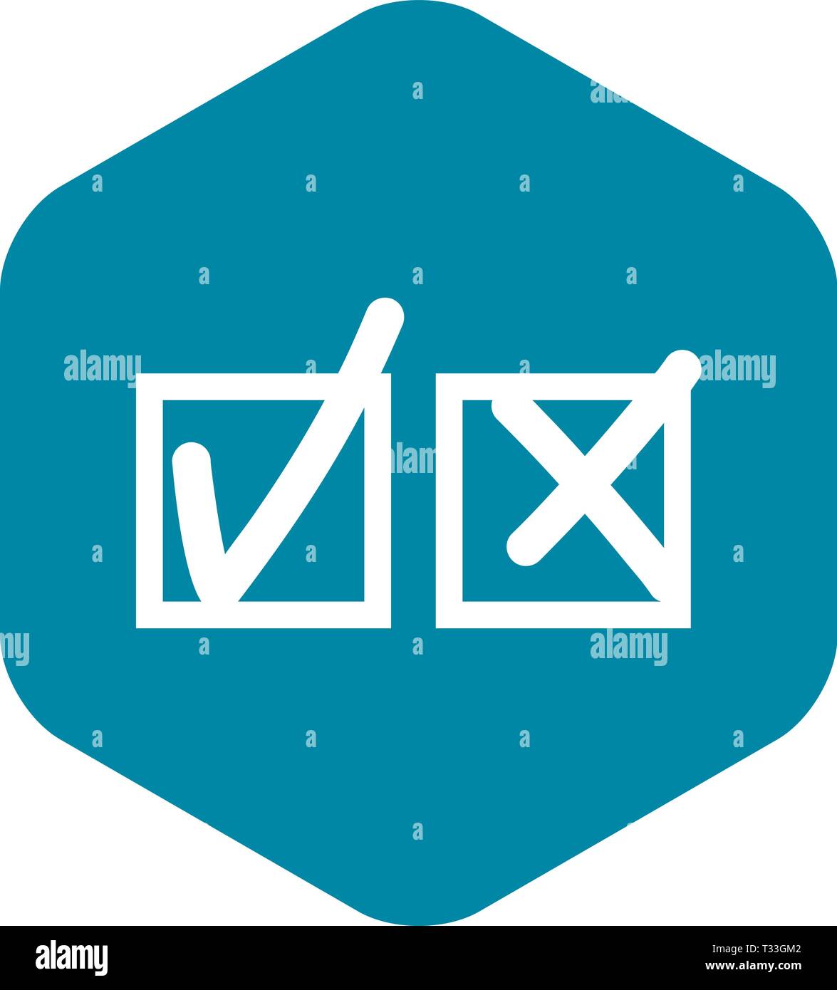 Checkmark to accept and refusal icon in simple style isolated on white ...