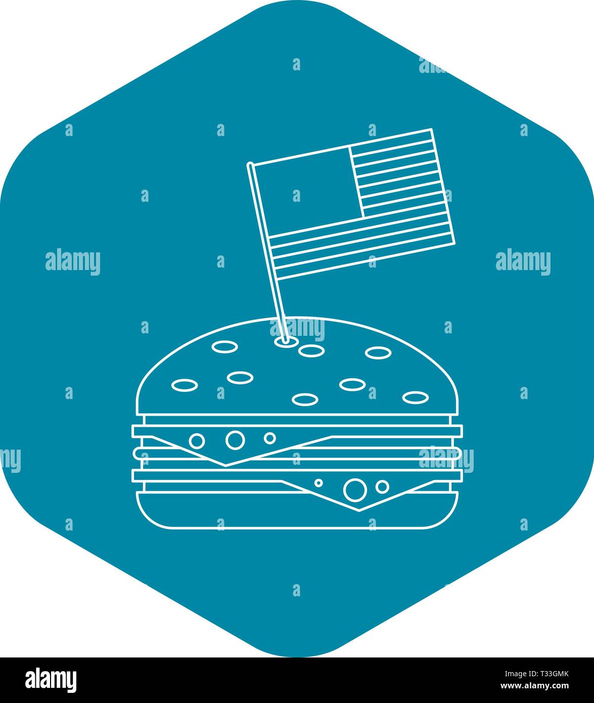 Hamburger icon. Outline illustration of hamburger vector icon for web ...