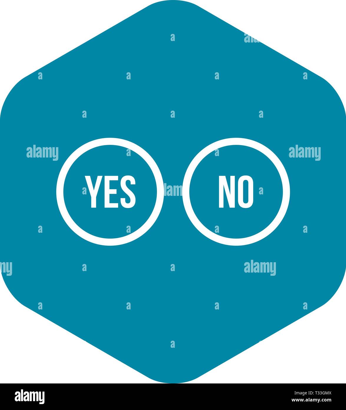 Selection buttons yes and no icon in simple style isolated on white ...