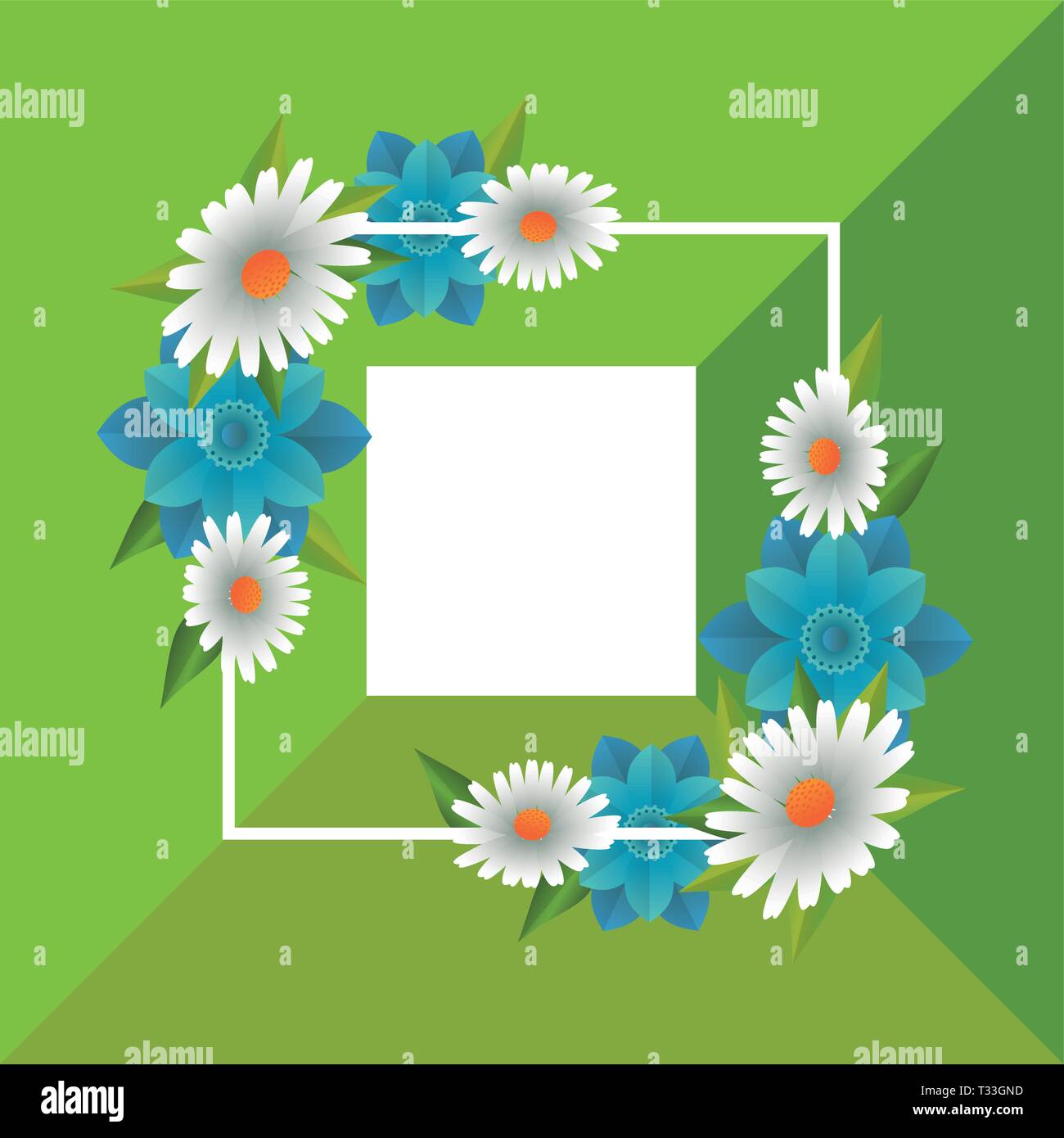 Floral frame blank card Stock Vector Image & Art - Alamy