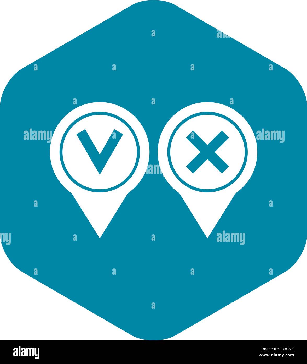 Tick affirmative and negative icon in simple style isolated on white ...