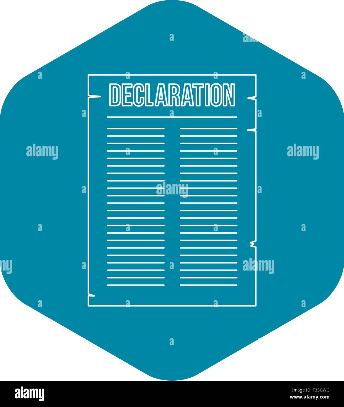 Declaration of independence icon. Outline illustration of declaration ...