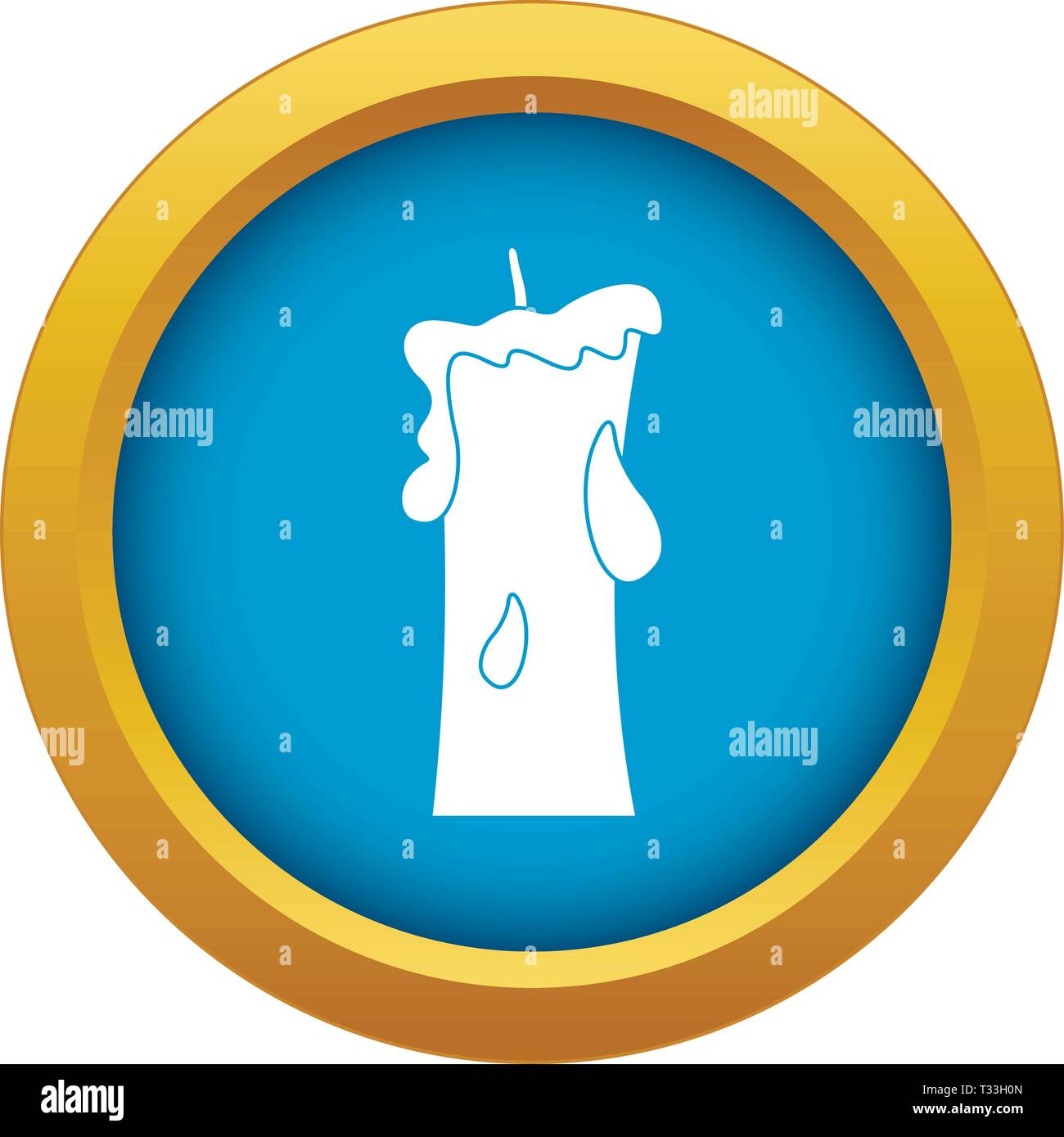 Small candle icon blue vector isolated on white background for any ...