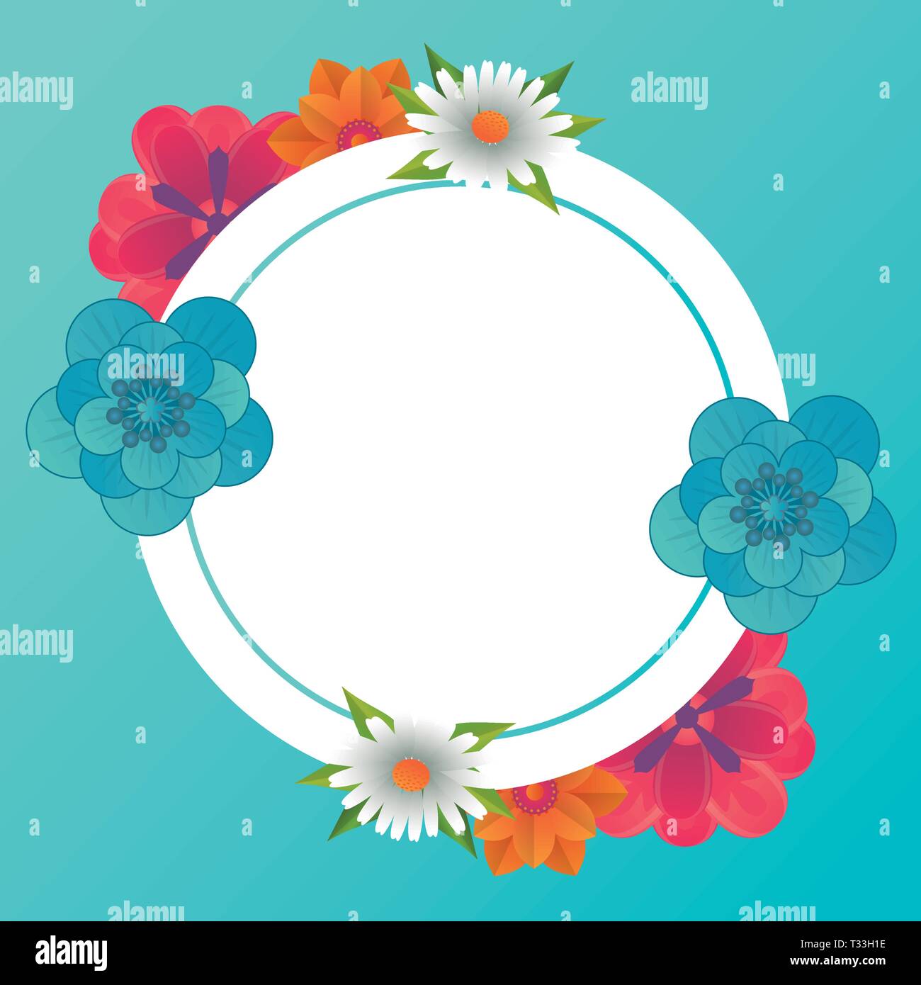 Floral frame blank card Stock Vector Image & Art - Alamy