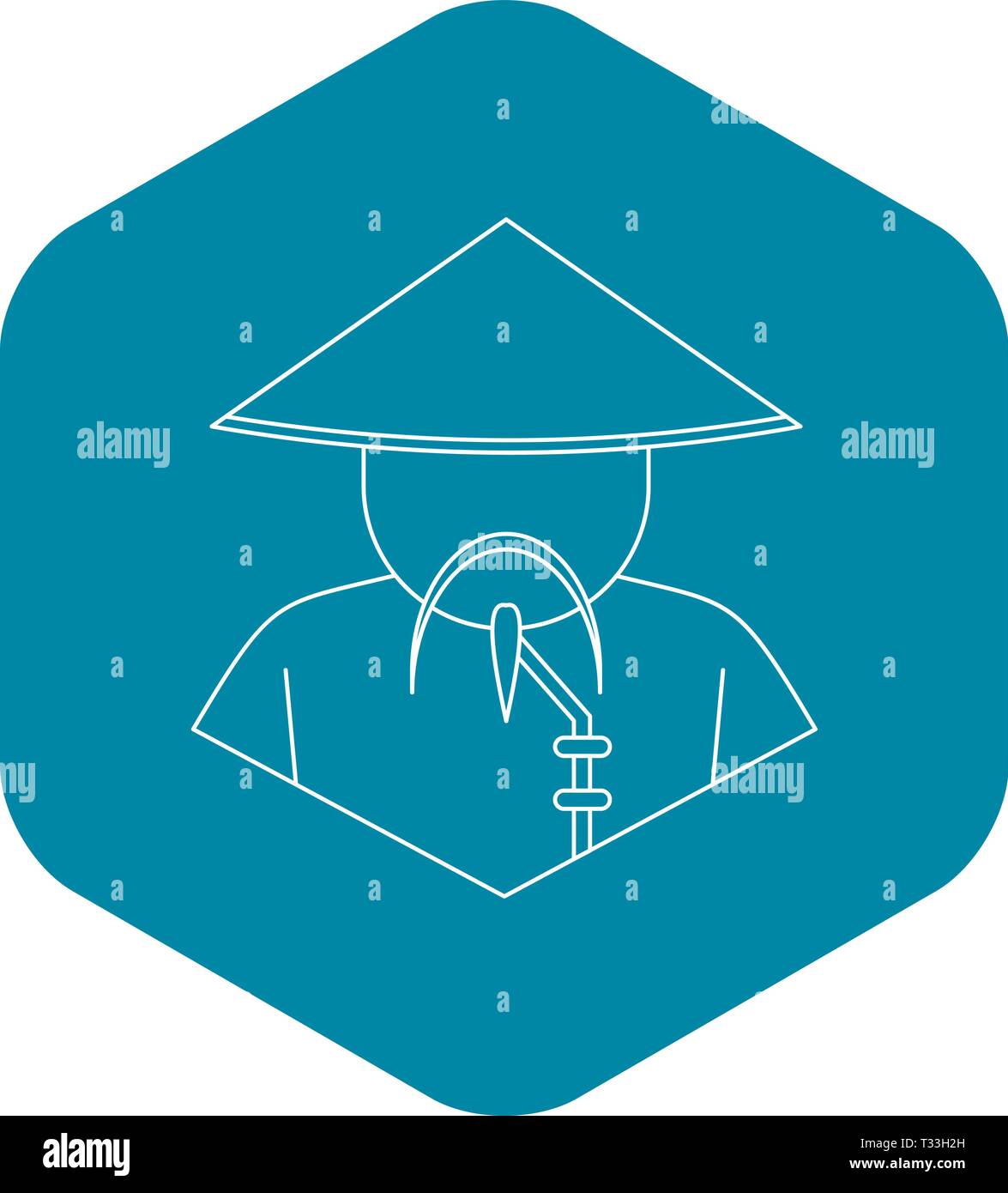 Chinese man icon. Outline illustration of chinese man vector icon for ...