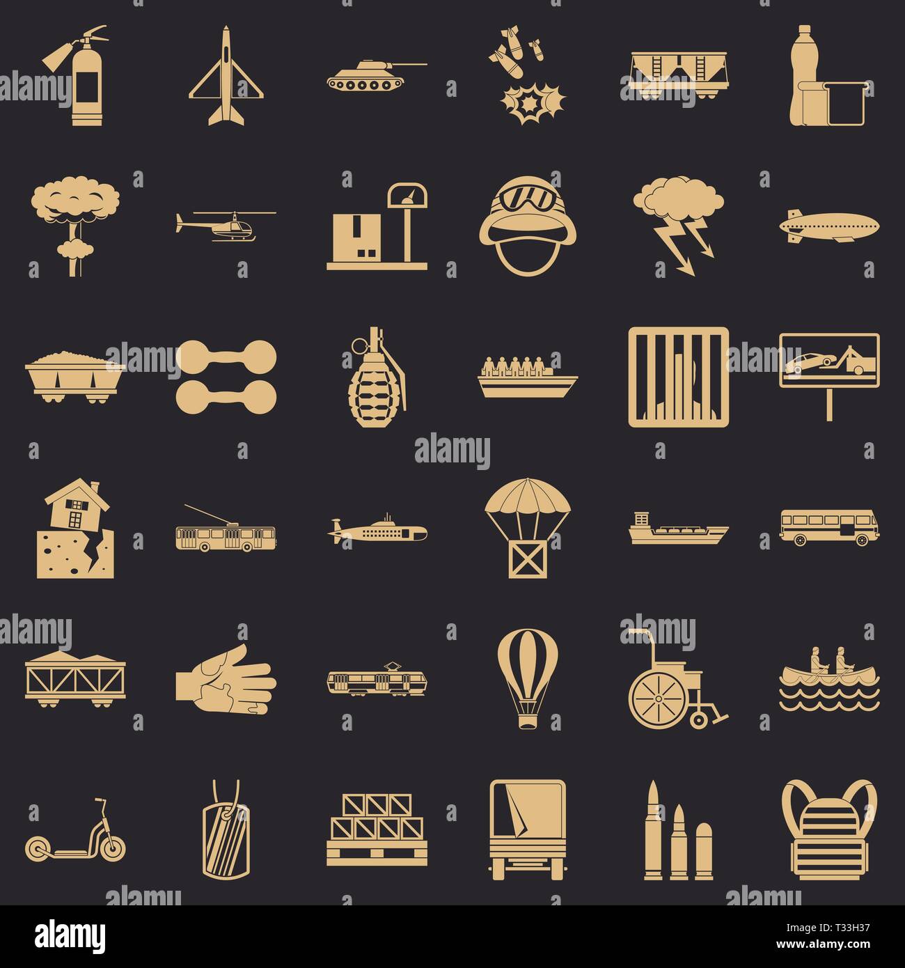 Cargo icons set. Simple style of 36 cargo vector icons for web for any ...