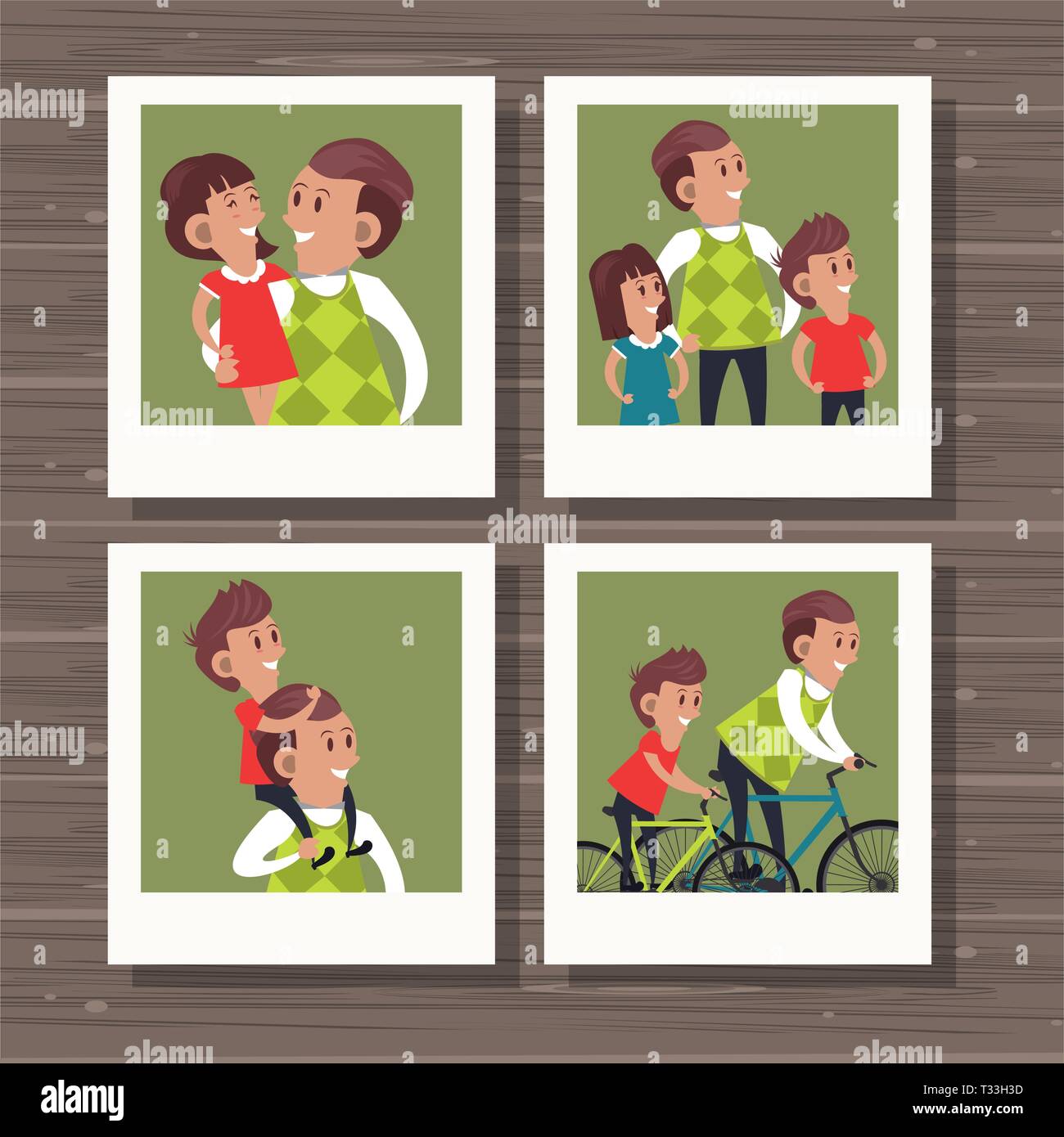 Father and kids cartoon Stock Vector Image & Art - Alamy