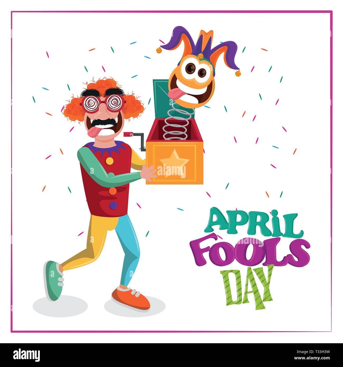 Happy fools day card box hi-res stock photography and images - Alamy