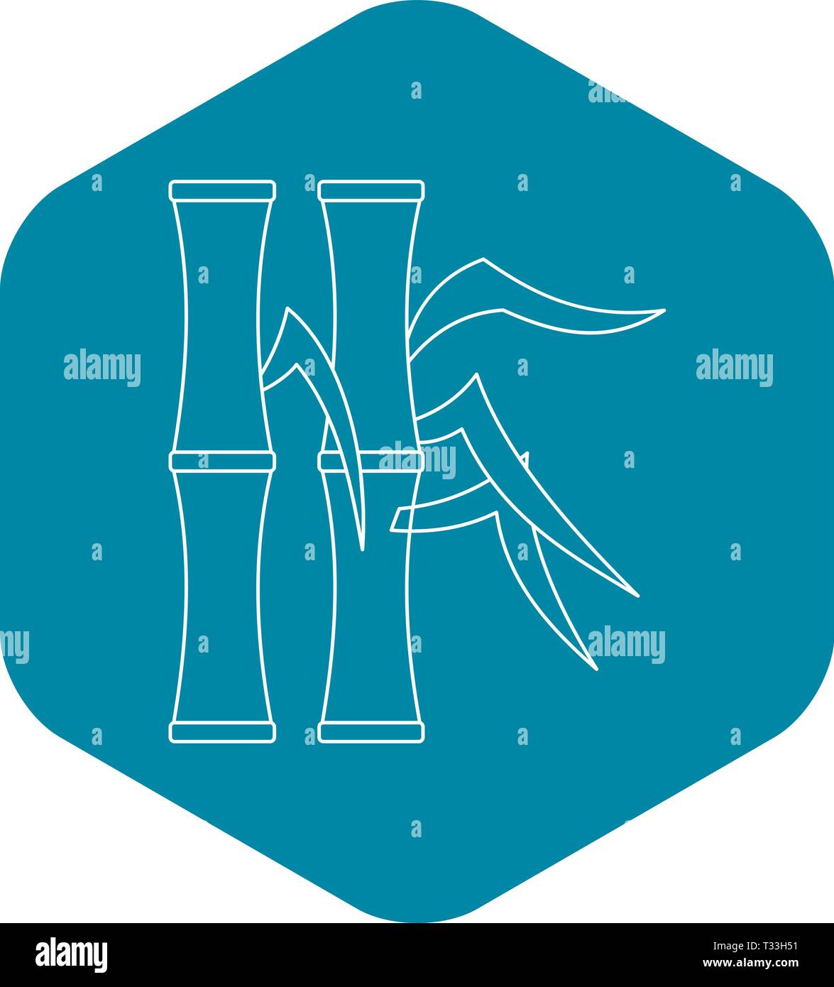 Bamboo icon. Outline illustration of bamboo vector icon for web Stock ...
