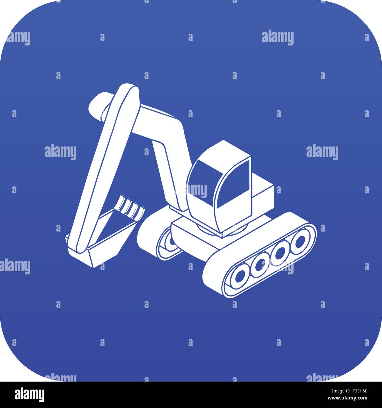 Excavator icon blue vector isolated on white background Stock Vector ...