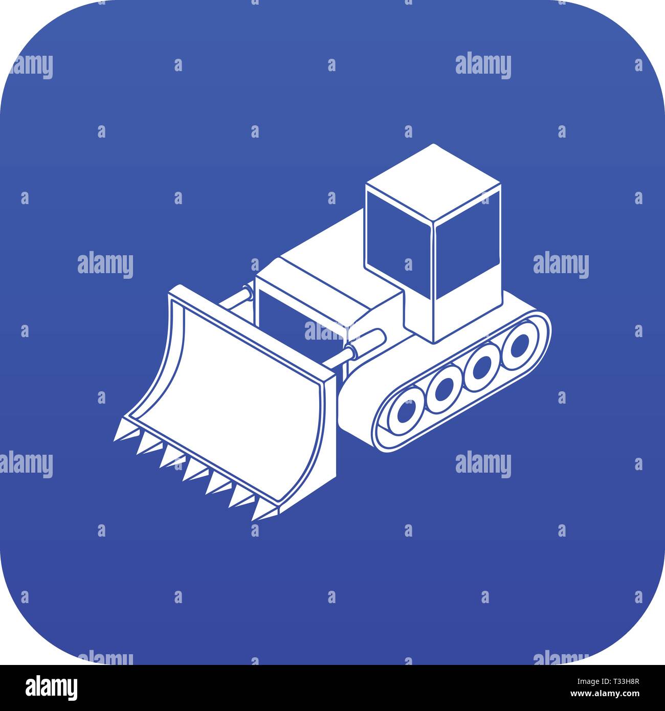 Bulldozer icon blue vector isolated on white background Stock Vector ...