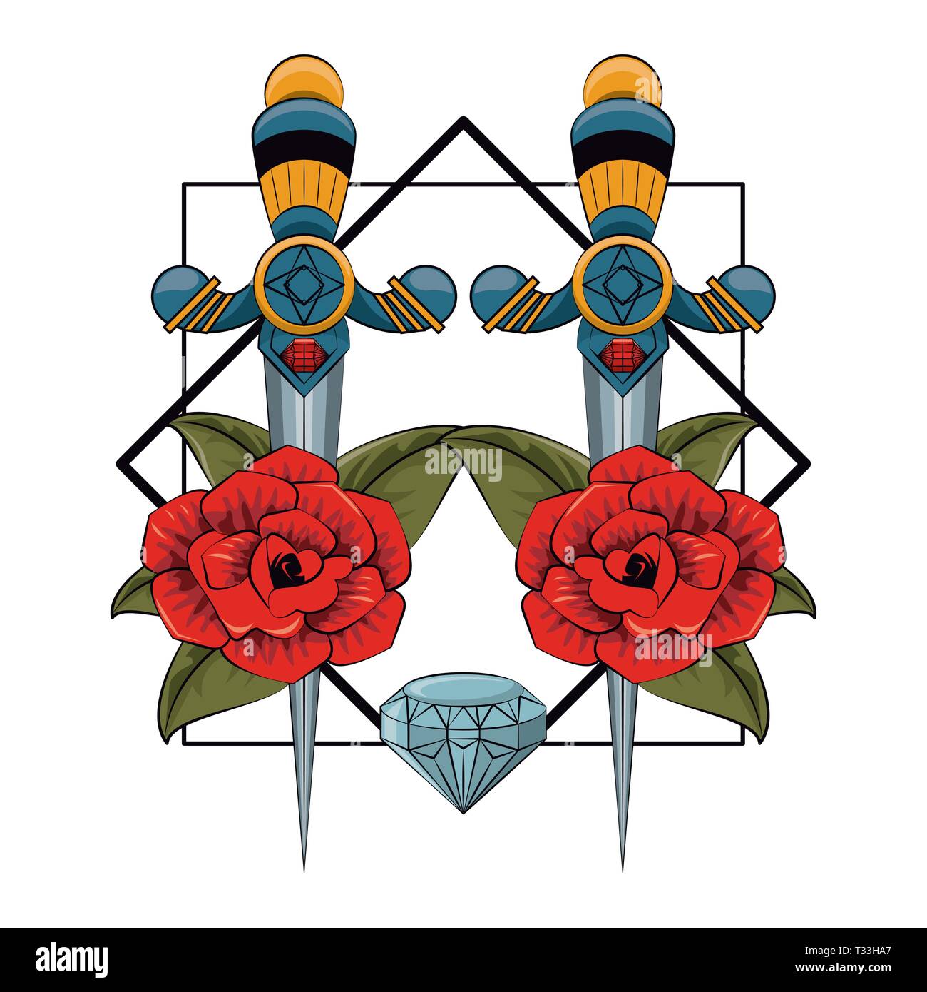 Tattoo Studio Old School Stock Vector Image Art Alamy