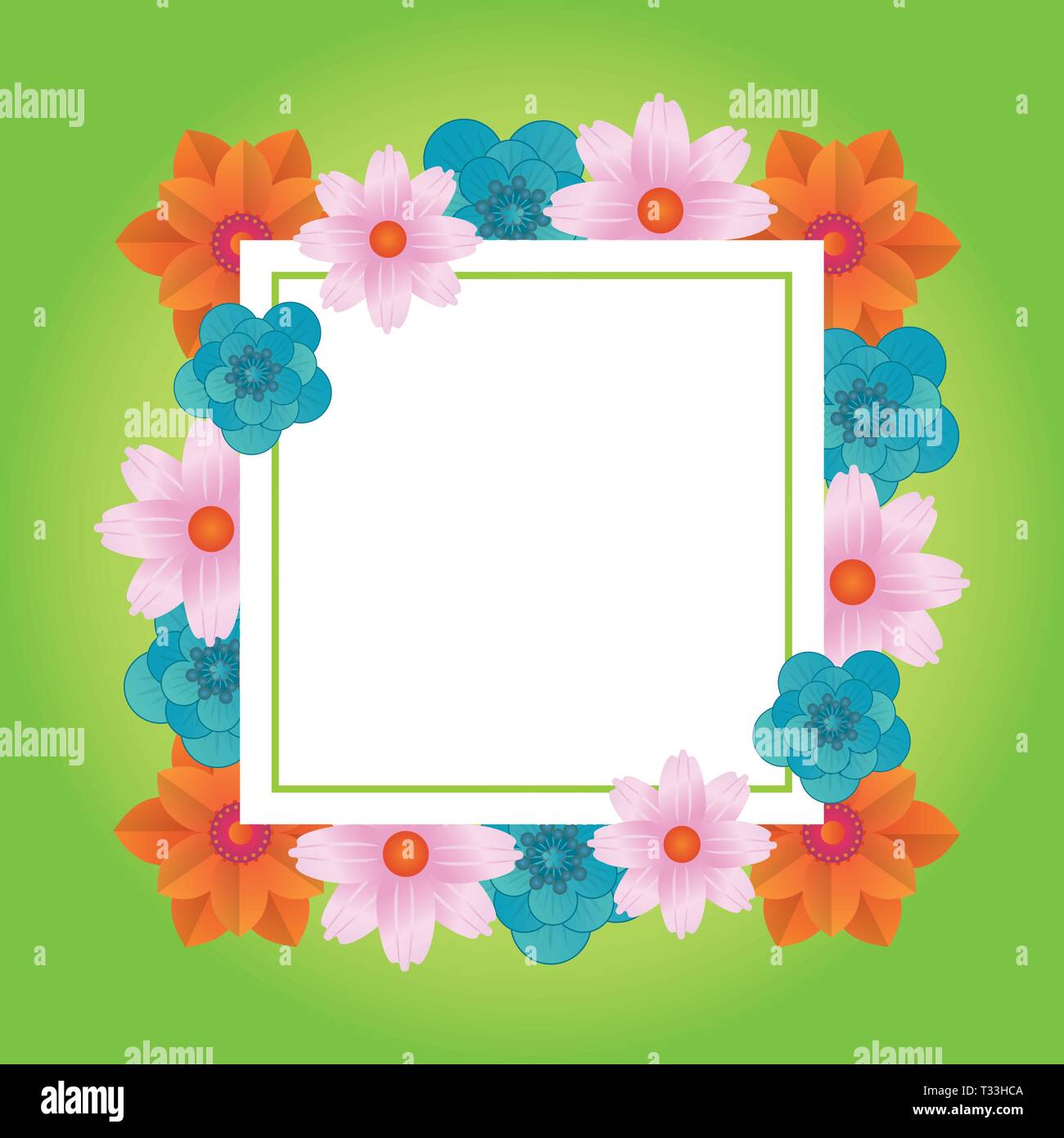 Floral frame blank card Stock Vector Image & Art - Alamy