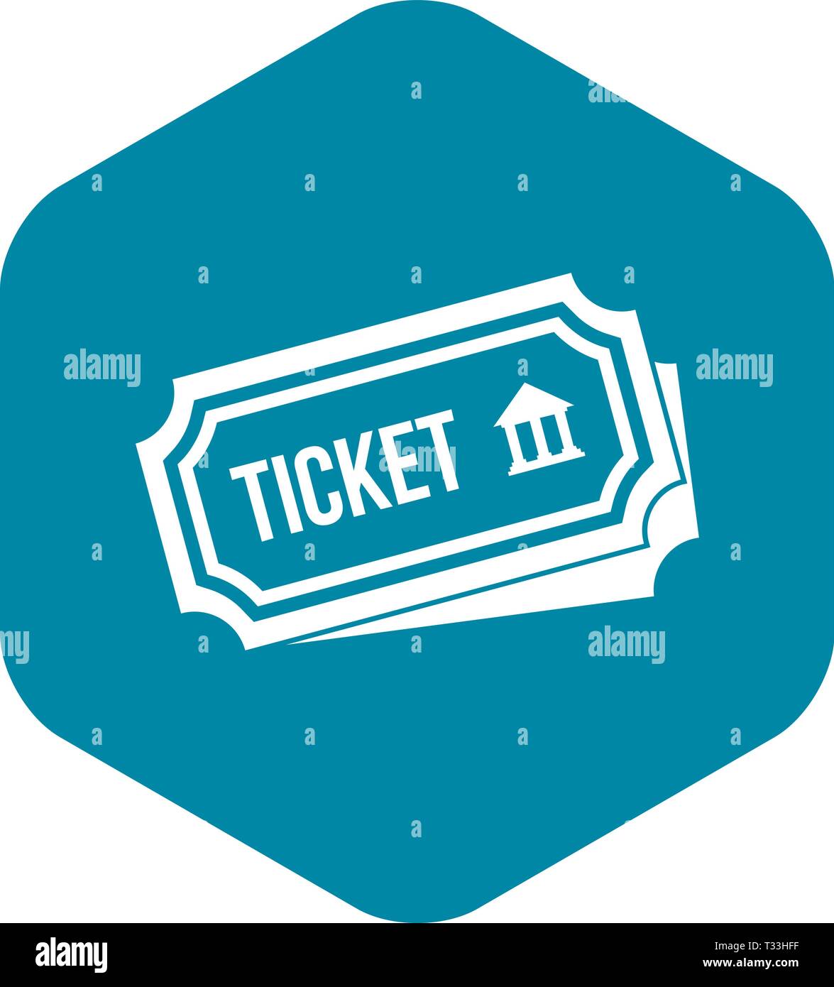 Ticket icon in simple style isolated on white background. Document ...