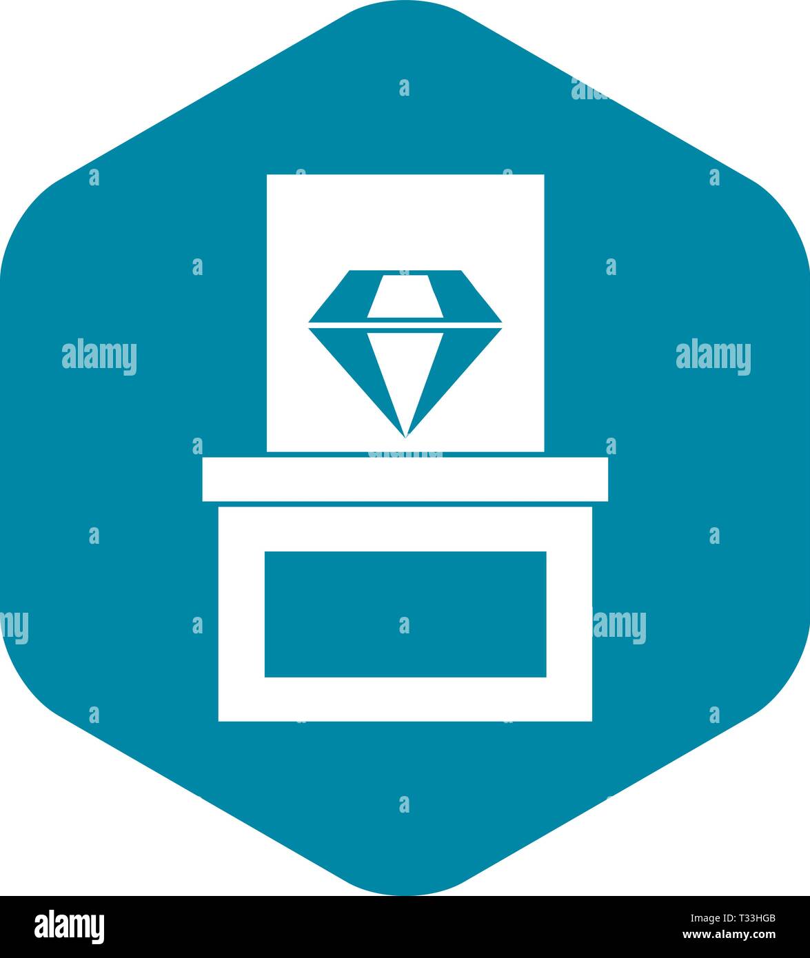 Diamond in box icon in simple style isolated on white background ...