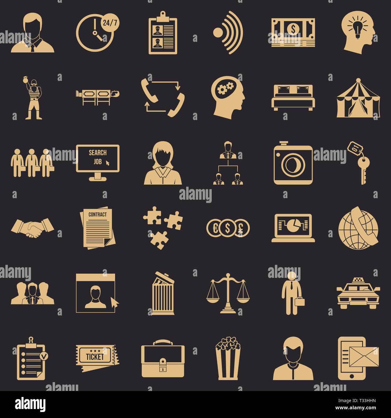 Coherence in job icons set. Simple style of 36 coherence in job vector ...